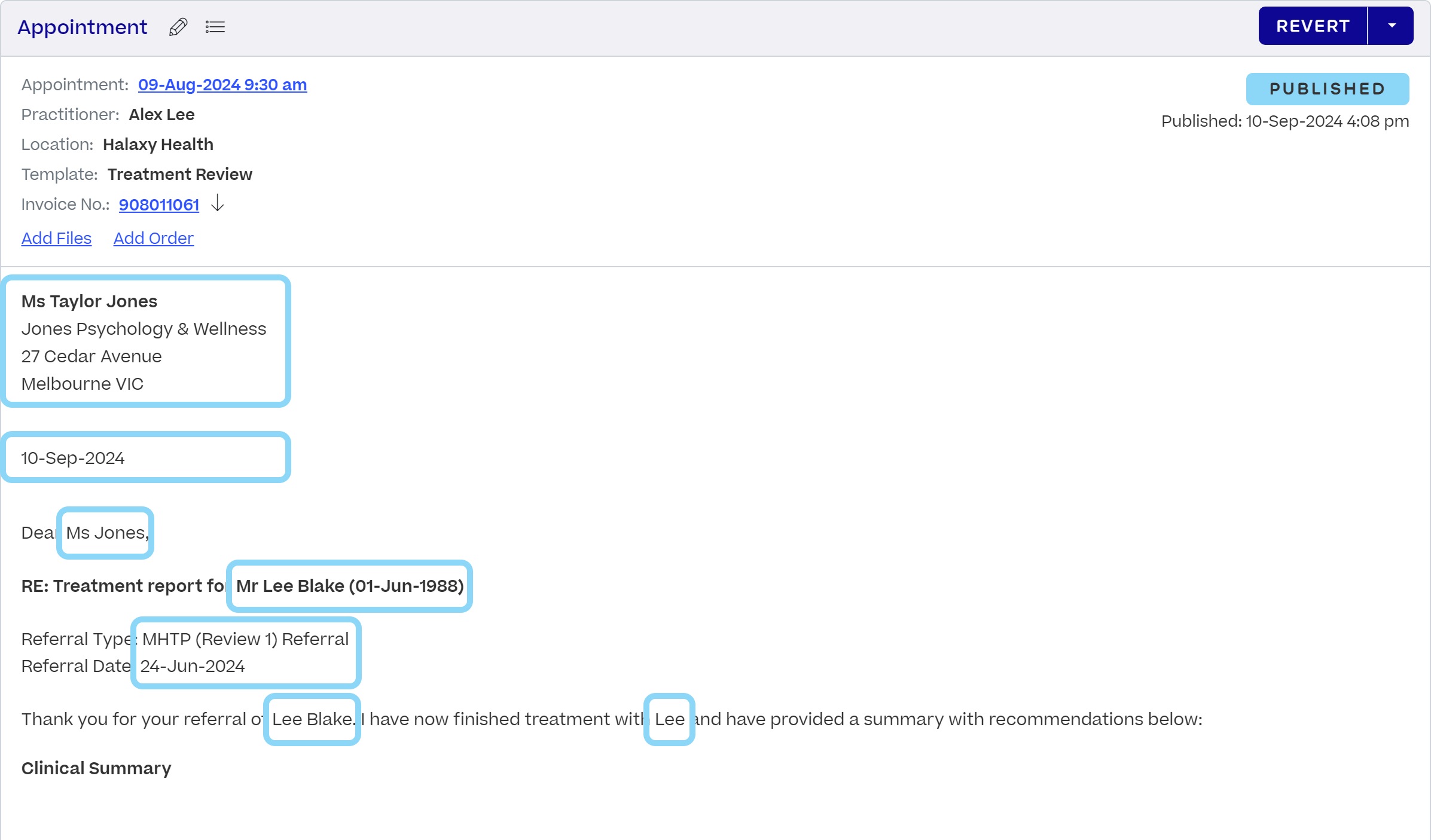 Guide to dynamic terms – Halaxy Help Guide | Singapore